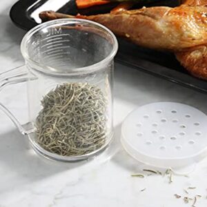 New Star Foodservice 22513 Plastic Dredge with 3 Snap-on Lid, Seasoning Sugar Spice Pepper Shaker, 10 OZ