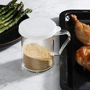 New Star Foodservice 22513 Plastic Dredge with 3 Snap-on Lid, Seasoning Sugar Spice Pepper Shaker, 10 OZ