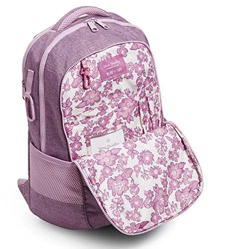 Vera Bradley Women's Recycled Lighten Up Reactive Grand Backpack, Pale Orchid Heather, One Size