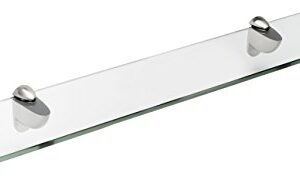 Spancraft Glass Heron Glass Shelf, Brushed Steel, 10 x 30