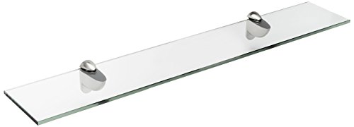 Spancraft Glass Heron Glass Shelf, Brushed Steel, 10 x 30