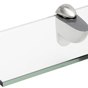 Spancraft Glass Heron Glass Shelf, Brushed Steel, 10 x 30