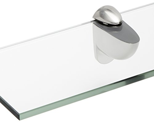 Spancraft Glass Heron Glass Shelf, Brushed Steel, 10 x 30