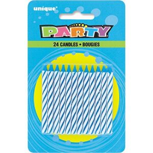 Unique Stripes Party Candles, 2.5", Blue