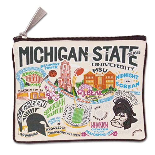 Catstudio Michigan State University Collegiate Zipper Pouch Purse | Holds Your Phone, Coins, Pencils, Makeup, Dog Treats, & Tech Tools