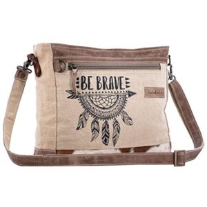 SIXTEASE Womens Shoulder Bag Vintage Style Shoulder Bags for Women - Made with Genuine Leather, Upcycled Canvas, or Hair On - Handmade, Adjustable Strap, Brass and Zinc Hardware - Be Brave