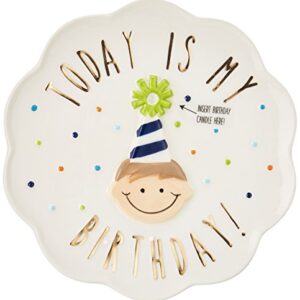 Mud Pie Birthday Boy Celebration Candle Plate, 8 x 8