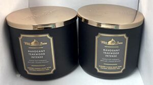 bath & body works white barn 3-wick candle in mahogany teakwood high intensity (pack of 2)