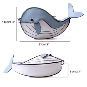 LUI SUI Women Whale Purse Animal Bags Chic Clutch Bags Cute Crossbody Shoulder Bags For Girls