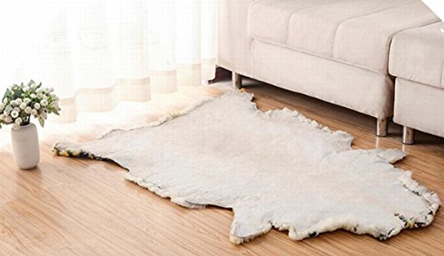 Gracefur Area Rug Tiger and Leopard Skin Printed Decor Rugs Super Soft Real Australia Sheepskin Carpet for Living Room, Bed Room, Sofa and so on 1 pelt (Tiger)