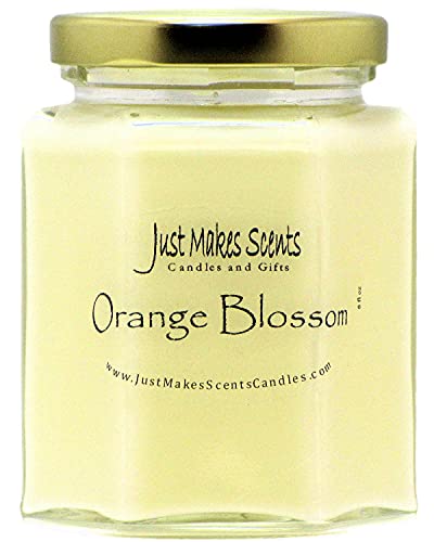 Orange Blossom Scented Blended Soy Candle | Strong Spring Floral Fragrance | Hand Poured in The USA by Just Makes Scents (8 oz)