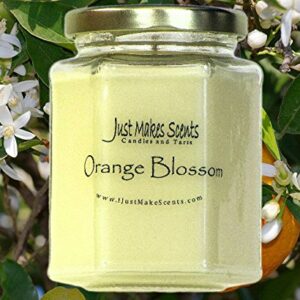 Orange Blossom Scented Blended Soy Candle | Strong Spring Floral Fragrance | Hand Poured in The USA by Just Makes Scents (8 oz)