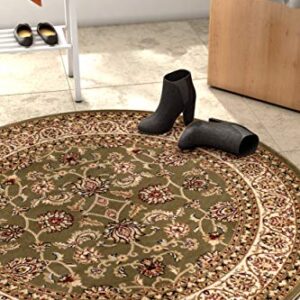 Well Woven Barclay Sarouk Green Traditional Area Rug 5'3" Round