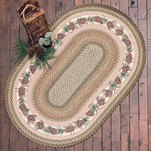 black forest decor pinecone & needles braided rug – 3 x 5