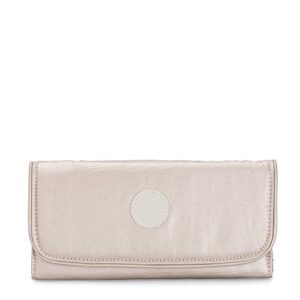 kipling women’s money land, rfid anti-hacker technology, nylon snap wallet, metallic glow, one size