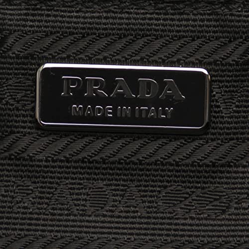 Prada Black Tessuto Nylon Pouch Case Clutch w Silver Prada Logo 1NH545, Small