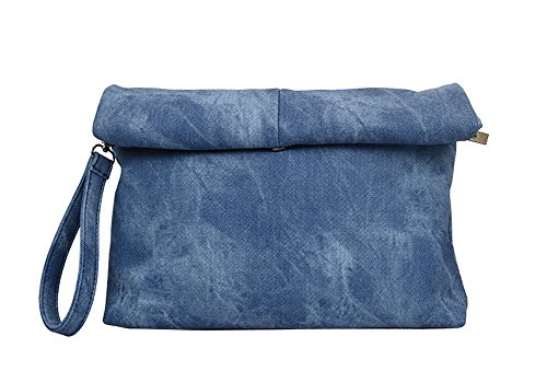 TOPSOSO Fashion Shop Jean Casual Clutch Bag Envelope bag For Women (Blue) … Large