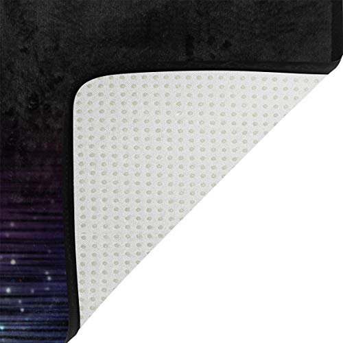 ALAZA Howling Wolf Galaxy Starry Night Sky Area Soft Non Slip Floor Mat Washable Carpet for Bedroom Living Room 1 Piece 4x6 Feet