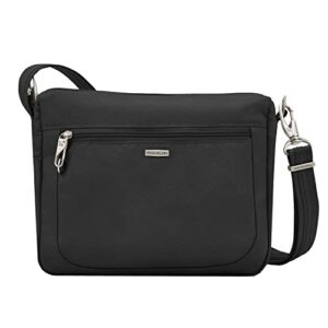 travelon anti-theft-class small east/west crossbody bag, black, 10.5 x 8 x 2.5