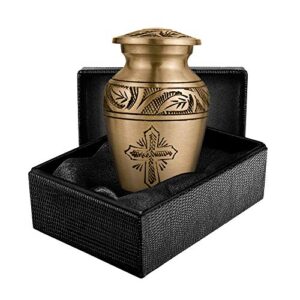 trupoint memorials cremation urns for human ashes – decorative urns, urns for human ashes female & male, urns for ashes adult female, funeral urns – bronze, 1 small keepsake