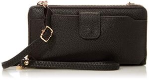 amazon essentials wristlet wallet with cell phone holder crossbody bags purse for women black