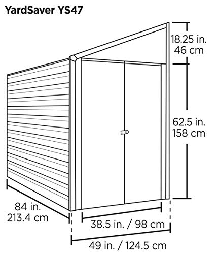 Arrow Shed 4' x 7' Yardsaver Compact Galvanized Steel Storage Shed with Pent Roof