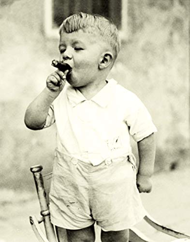 Photo Print of Young Boy Smoking Cigar - 11 x 14 Unframed Print - Unusual Art Prints