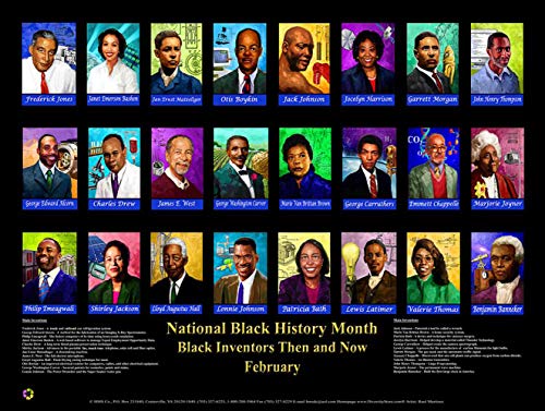 Black Inventors Then and Now Poster 24x18 inches (BNV)