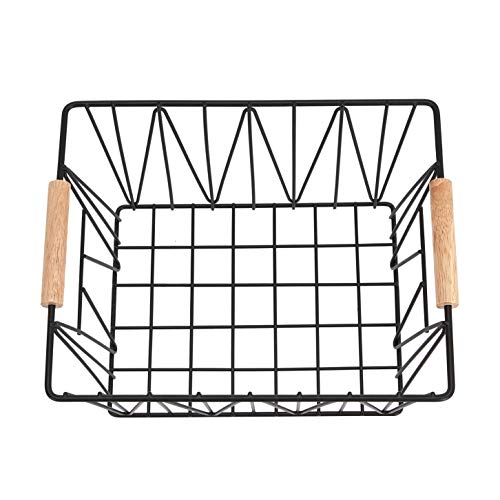 Amazon Basics Wire Storage Baskets - Set of 3, Black