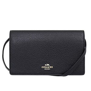 coach foldover clutch crossbody bag, black, one size