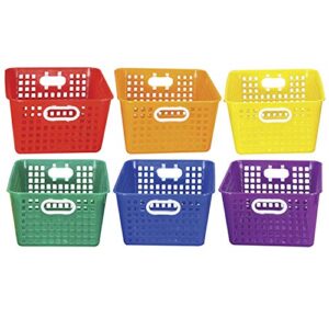 Really Good Stuff - 666002 Plastic Storage Baskets for Classroom or Home Use - Fun Rainbow Colors - 13" x 10" (Set of 6)