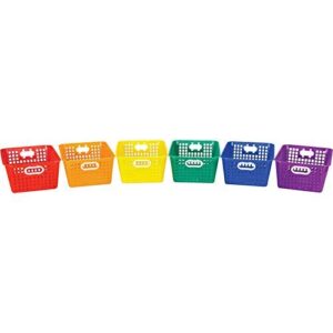 Really Good Stuff - 666002 Plastic Storage Baskets for Classroom or Home Use - Fun Rainbow Colors - 13" x 10" (Set of 6)