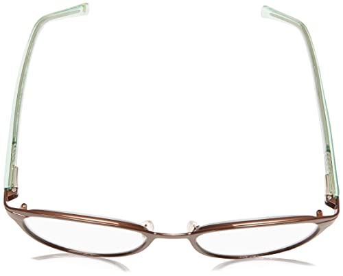 Kate Spade New York Women's Ebba Oval Reading Glasses, Brown Mint 2.0/Clear Prescription, 50 mm + 2