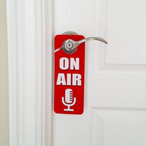 GRAPHICS & MORE On Air Microphone Recording Radio Podcast Plastic Door Knob Hanger Sign