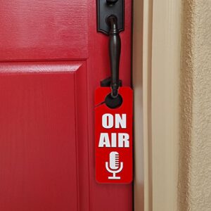 GRAPHICS & MORE On Air Microphone Recording Radio Podcast Plastic Door Knob Hanger Sign