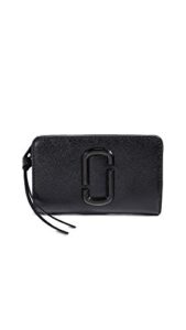 marc jacobs women’s snapshot compact wallet, black, one size