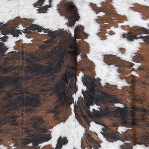 RODEO Tricolor Cow Hide Cow Skins Hair on Leather Rug Size Large TR 5x7