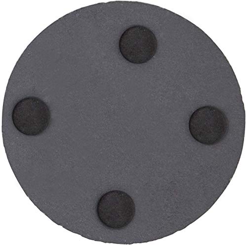 Slate Drink Coasters with Metal Holder, GOH DODD 4 Inch 8 Pieces Black Stone Coasters Bulk Cup Coaster Set for Bar Kitchen Home Apartment, Round