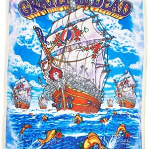 Liquid Blue Men's Grateful Dead Ship of Fools Warm Coral Fleece Throw Blanket, Multicolor, 50" X 60"