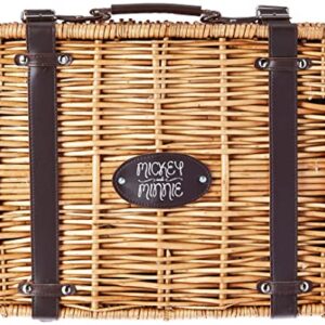 PICNIC TIME Disney Picnic 2, Wicker Picnic Basket - Picnic Set, Mickey & Minnie - Black