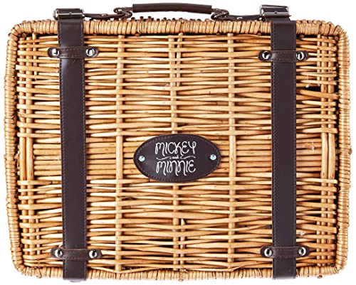 PICNIC TIME Disney Picnic 2, Wicker Picnic Basket - Picnic Set, Mickey & Minnie - Black