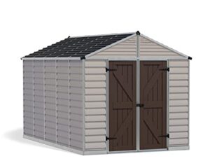 palram – canopia skylight 8′ x 12′ storage shed – tan