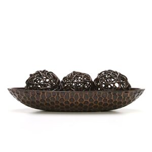 Hosley Honeycomb Wood Decor Bowl is 14.3 Inch Long for Orbs or Dried Potpourri and is an Ideal Gift for Library Den Dorm Home Weddings Spa Reiki Meditation O3