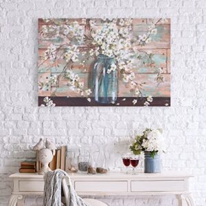 Patton Wall Decor Blooms In Mason Jar Floral Canvas Art