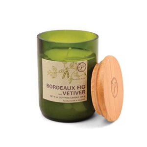 paddywax eco collection scented soy wax jar candle, 8-ounce, bordeaux fig & vetiver