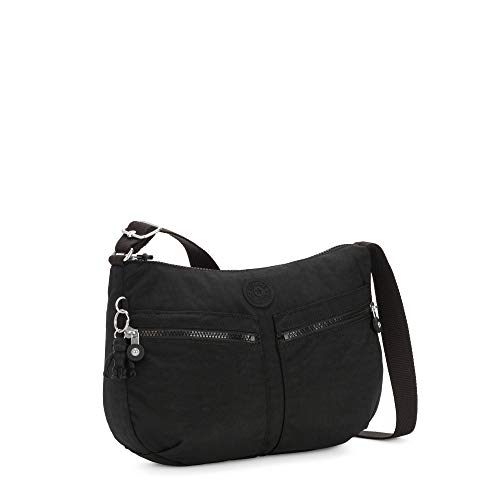 Kipling Women’s Izellah Crossbody, Super Light Everyday Purse, Nylon Shoulder Bag, Black Noir