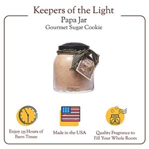 A Cheerful Giver — Gourmet Sugar Cookie - 34oz Papa Scented Candle Jar with Lid - Keepers of the Light - 155 Hours of Burn Time, Gift for Women, Brown