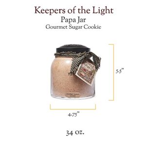 A Cheerful Giver — Gourmet Sugar Cookie - 34oz Papa Scented Candle Jar with Lid - Keepers of the Light - 155 Hours of Burn Time, Gift for Women, Brown