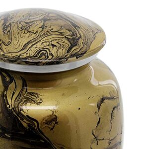 Trupoint Memorials Cremation Urns for Human Ashes - Decorative Urns, Urns for Human Ashes Female & Male, Urns for Ashes Adult Female, Funeral Urns - Golden, Large