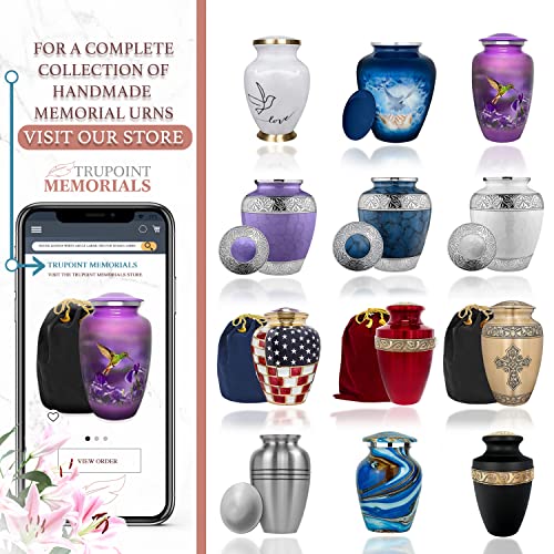 Trupoint Memorials Cremation Urns for Human Ashes - Decorative Urns, Urns for Human Ashes Female & Male, Urns for Ashes Adult Female, Funeral Urns - Golden, Large